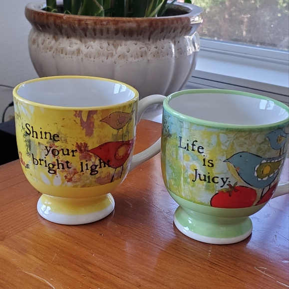 Demdaco | Kitchen | Set Of Bird Coffee Cups | Poshmark